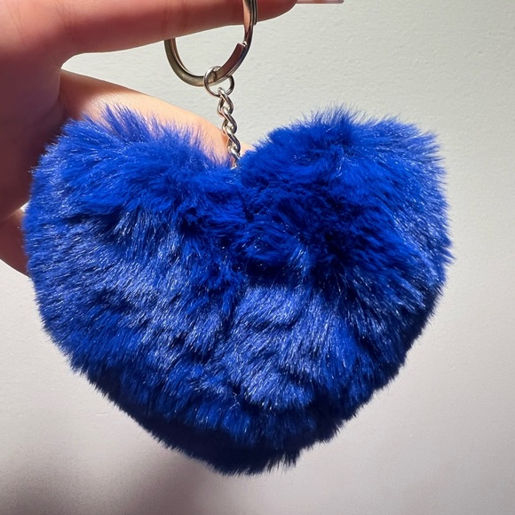 Accessories | Royal Blue Fuzzy Keychain | Poshmark
